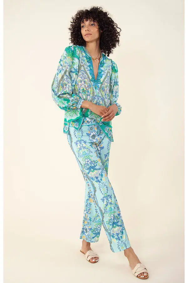 Hale Bob Madison Silk Top - Blue