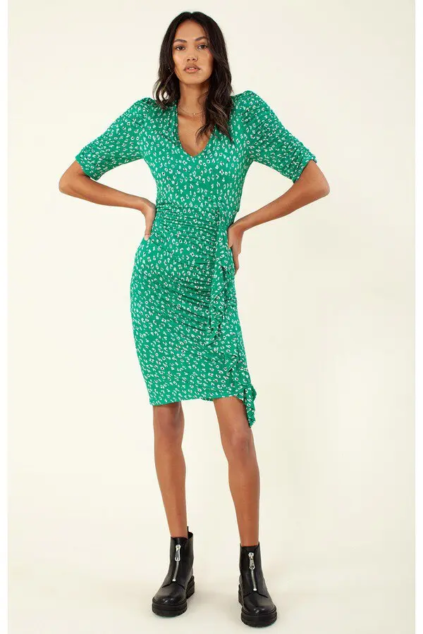 Hale Bob Ferrah Draped Dress - Green