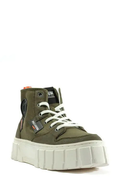 PALLADIUM Pallatower High Top Platform Sneakers - Olive Night