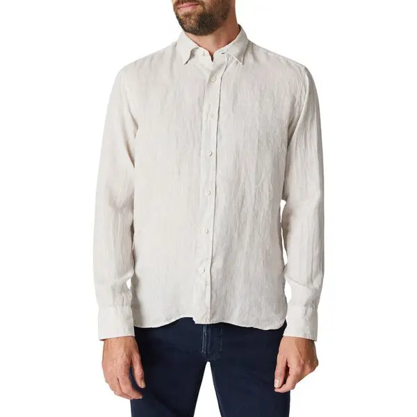 34 Heritage Solid Linen Chambray Button-up Shirt - Simply Taupe