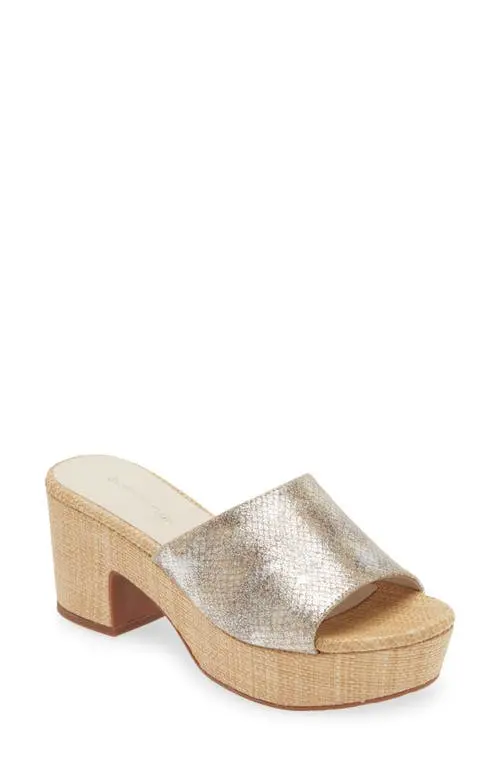 CHOCOLAT BLU Giselle Platform Sandal - Tan Embossed Snake