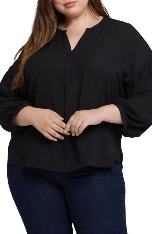 NYDJ Paulina Peasant Top - Black