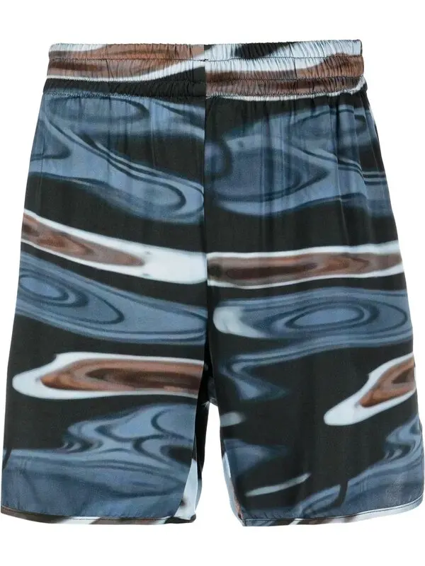 BLUE SKY INN Graphic Print Track Shorts - Blue