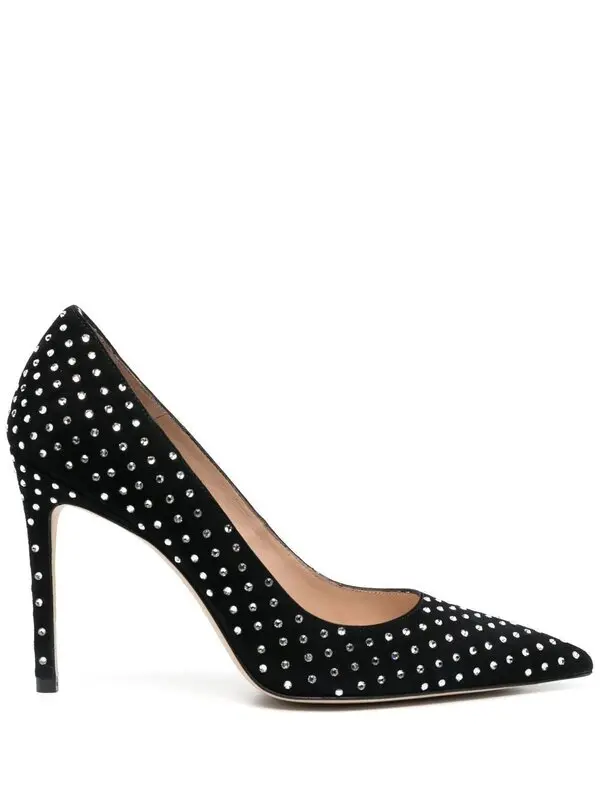 STUART WEITZMAN 100mm Crystal-embellished Pumps - Black