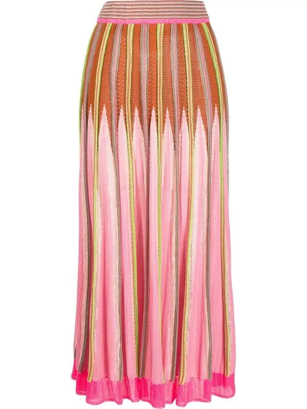 FORTE_FORTE Zigzag-knit Midi Skirt