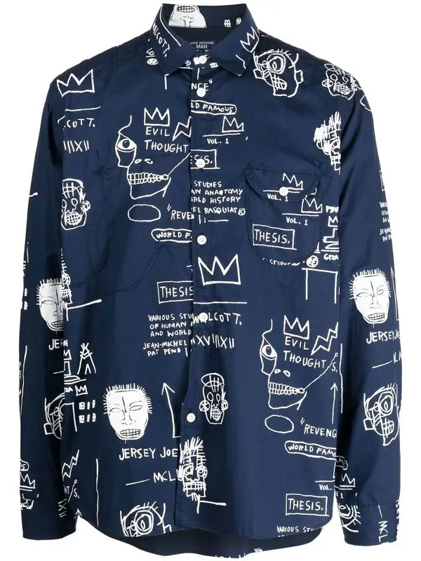 Junya Watanabe Graphic-print Log-sleeved Shirt