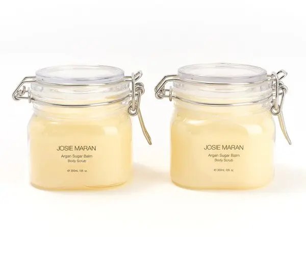 JOSIE MARAN Argan Whipped Sugar Balm Body Scrub 10oz Duo