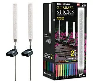 BELL & HOWELL Bell + Howell Solar Powered Color Changing Glimmer Sticks 2pk