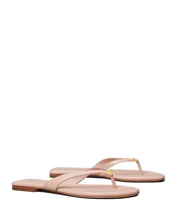 Tory Burch Capri Leather Flip Flop Sandals - Shell Pink