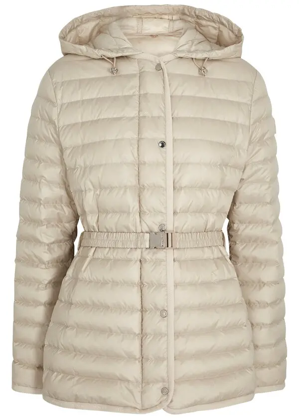 Moncler Oredon Hooded Quilted Shell Coat - Beige
