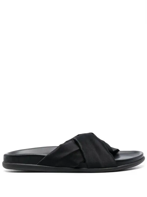 ANCIENT GREEK SANDALS Whitney Satin Slides - Black