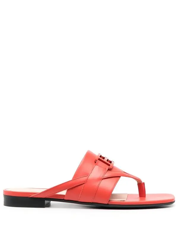 Bally Logo-embellished Leather Sandals - Orange