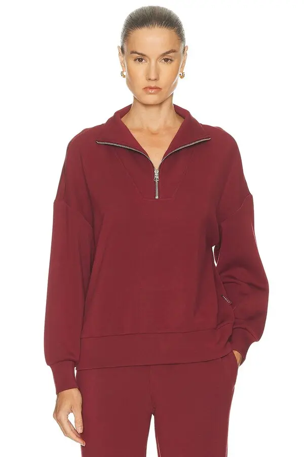 Varley Hawley Half Zip Sweater - New Maroon