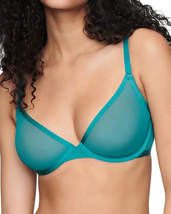 CUUP The Plunge Mesh Bra - Aqua