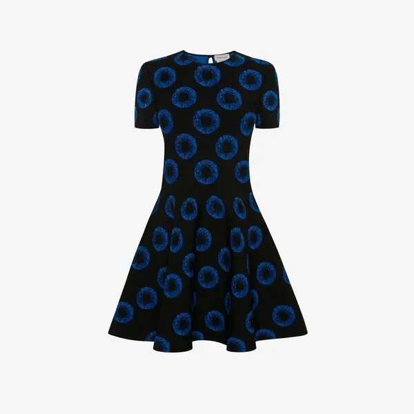 self portrait blue sequin knit mini dress Blue Jewel Button Knit Mini Dress – self-portrait-US main image 0