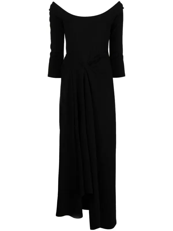 A.W.A.K.E. Mode Off-shoulder Draped Maxi Dress
