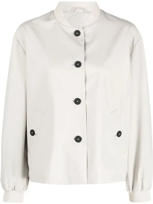 SAVE THE DUCK Logo-print Bomber Jacket - Neutrals