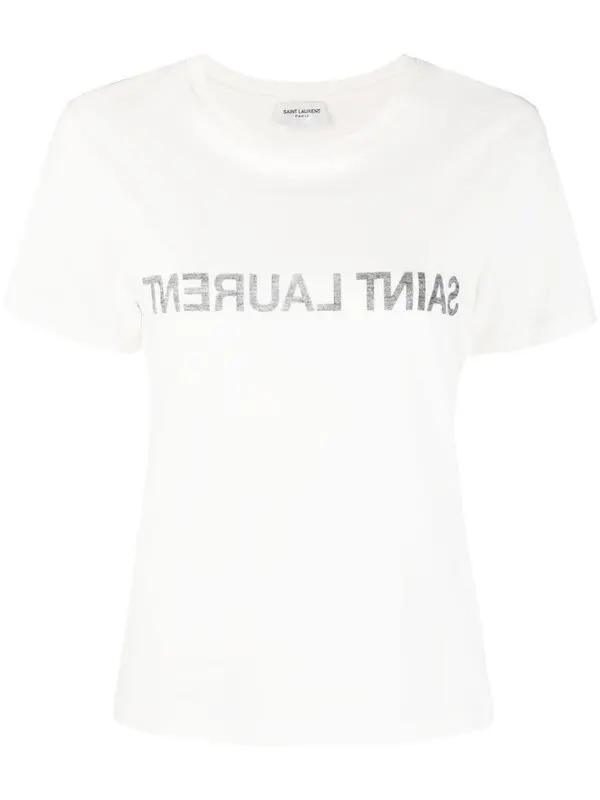Saint Laurent Reverse Logo-print T-shirt - White