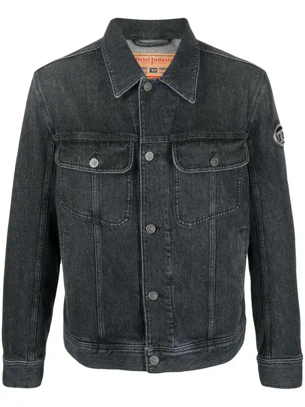 DIESEL D-Barcy-Fsc BLACK L Shop diesel denim jacket men Hotsell