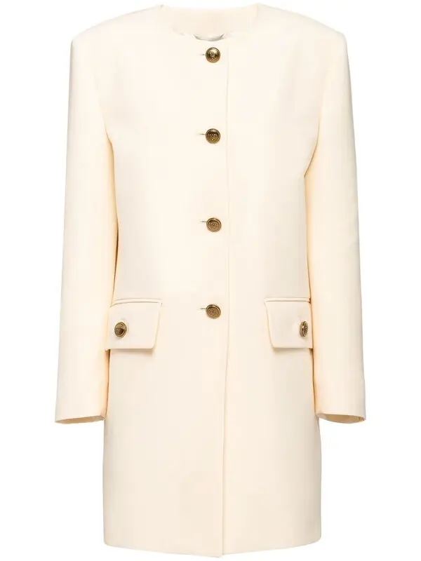 Prada Single-breasted Tricotine Coat