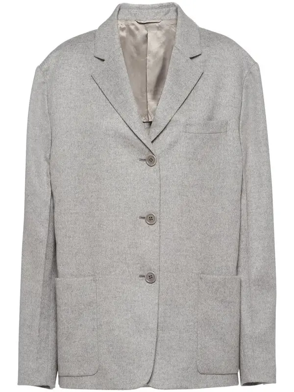 Prada Single-breasted Cashmere Blazer - Grey