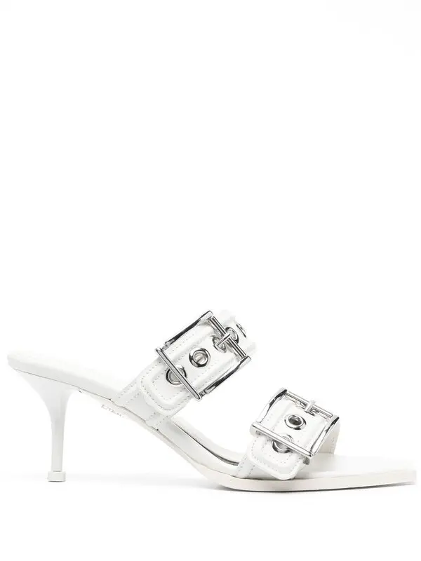 Alexander McQueen 70mm Punk Buckled Sandals - White