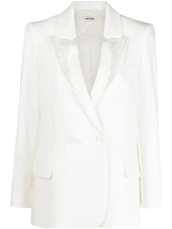 Zadig&Voltaire Visit Rhinestone-embellished Blazer - White