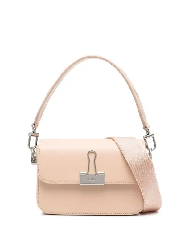 Off-White Binder Clip Leather Shoulder Bag - Neutrals
