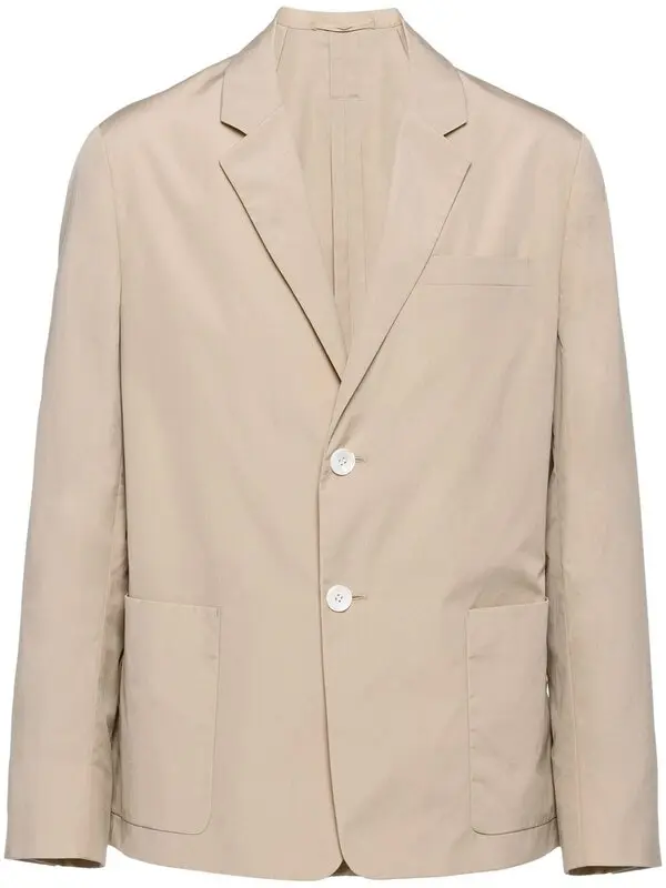 Prada Triangle Logo Cotton Blazer