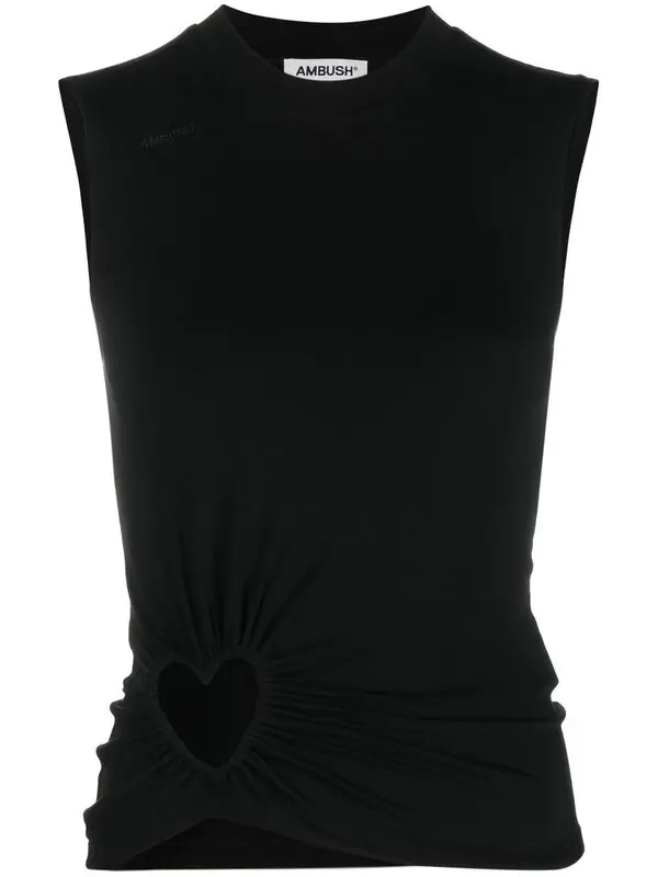 AMBUSH Heart Cut-out Top - Black