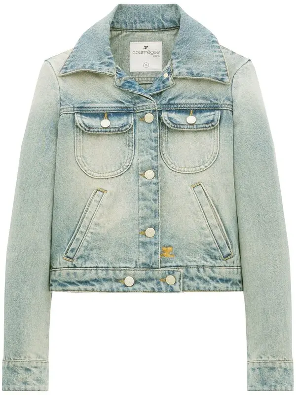 COURREGES Light-wash Button-up Denim Jacket