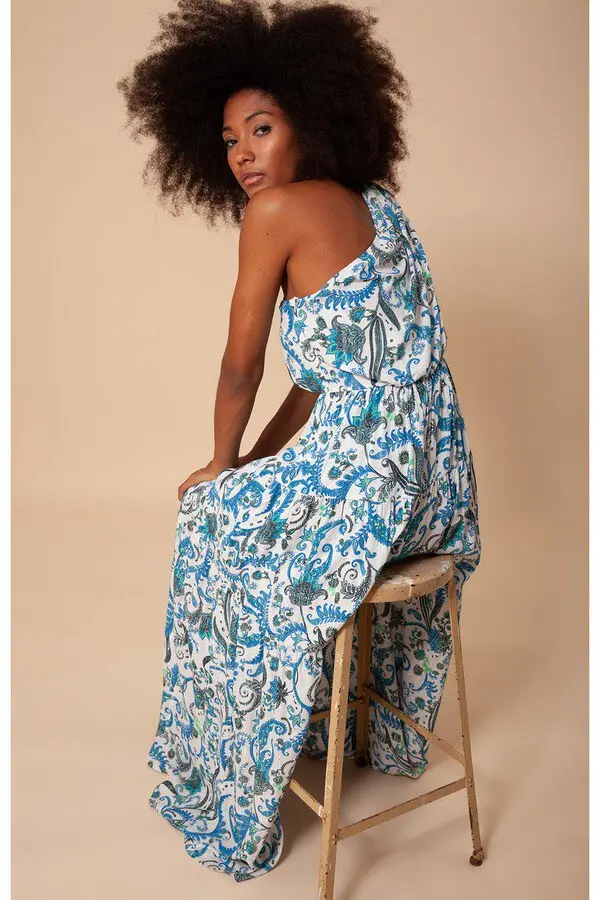 Hale Bob Charlize One Shoulder Maxi Dress - Neutral