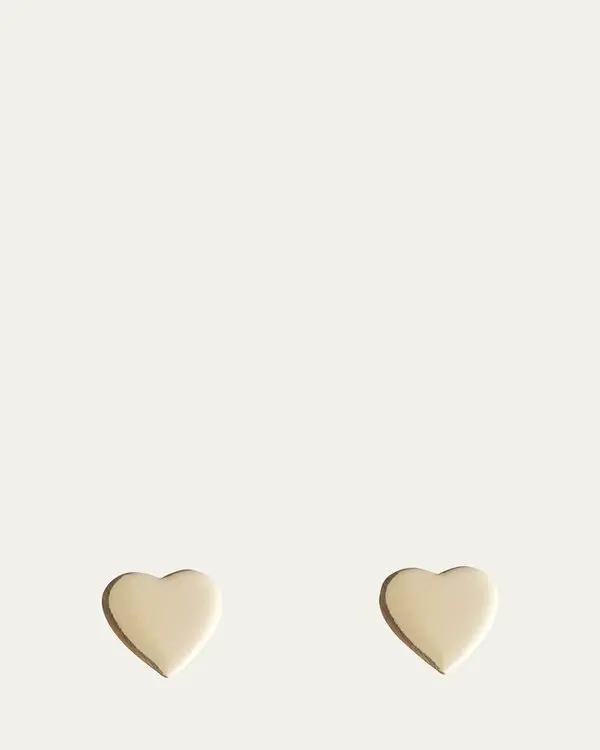 JENNIFER MEYER 18k Plain Heart Stud Earrings