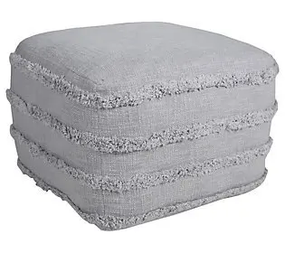 OX BAY TRADING CO. Ox Bay Tufted Stripe Cotton Pouf Ottoman