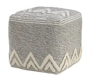 OX BAY TRADING CO. Ox Bay Tufted Mountains Pouf Ottoman