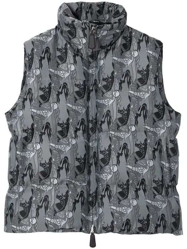Burberry Silk-blend Jacquard Puffer Gilet