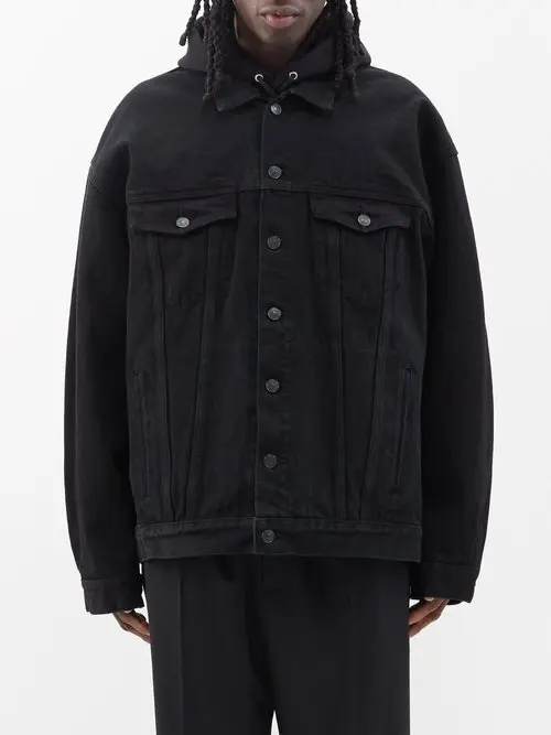 Balenciaga Oversized Selvedge-denim Jacket 1 - Black | Editorialist