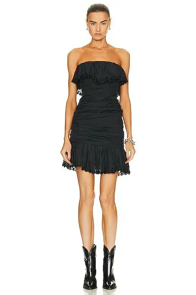 Isabel Marant Oxani Strapless Dress In Black - 87% Off | Editorialist