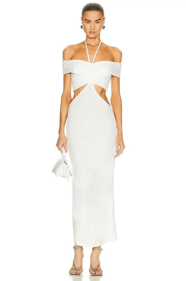 white christmas dresses Jonathan Simkhai Black Cut Our Wrap Top Knit Dress main image 0