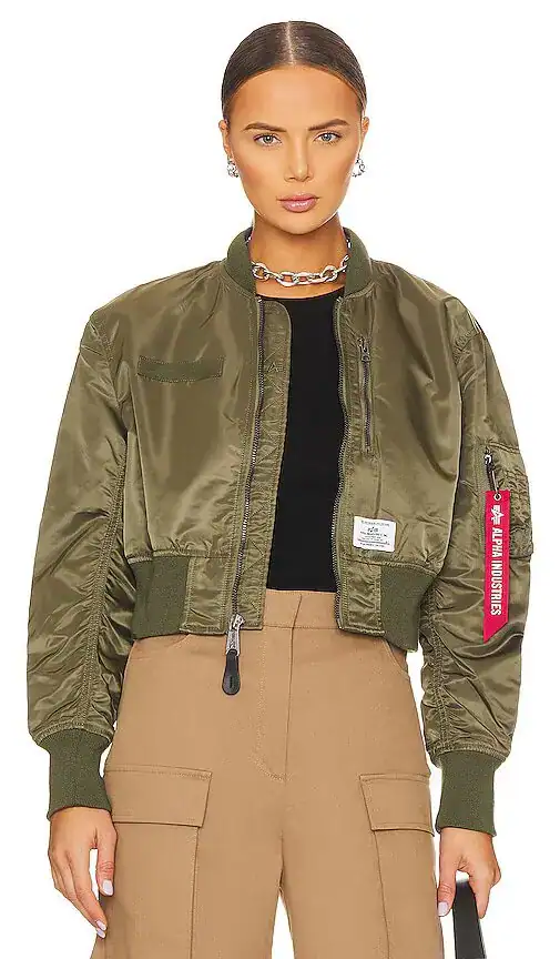 Alpha Industries L-2b Cropped Flight Jacket - Green | Editorialist