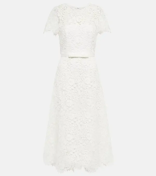Self-Portrait Layered Lace Midi Dress In White - 30% Off | Editorialist