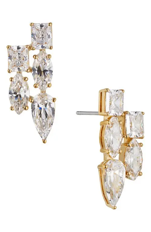 Nadri Cubic Zirconia Cluster Stud Earrings - Gold