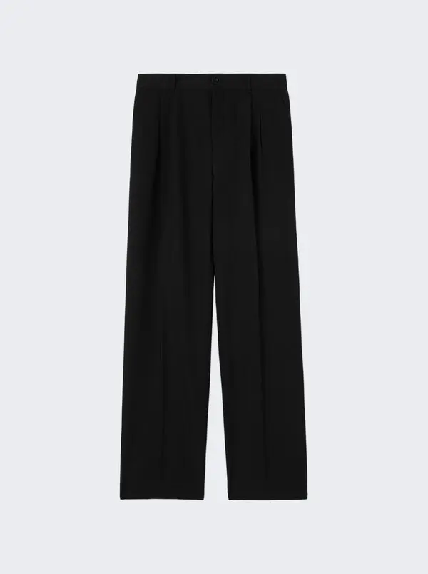 Burberry Wide Leg Wool Twill Trousers
