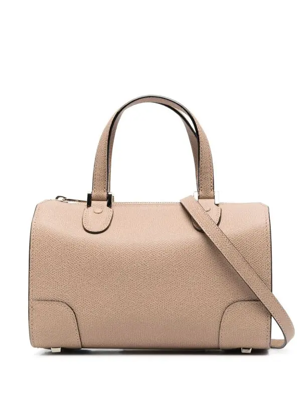 VALEXTRA Grained-texture Leather Tote Bag - Neutrals