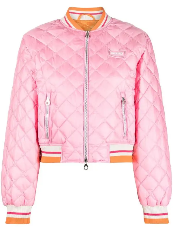 Duvetica Diamond-Quilted Bomber Jacket In Pink - 54% Off