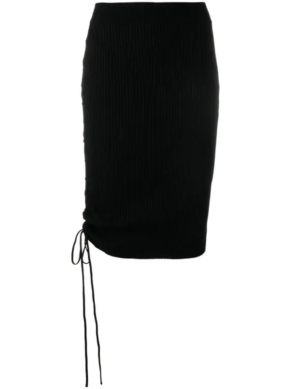 Off-White Drawstring Midi Skirt