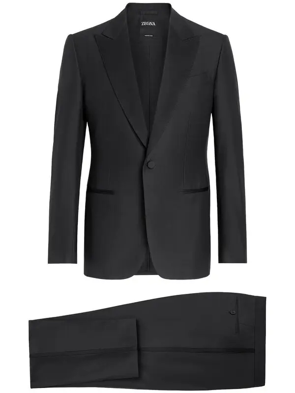 Zegna Trofeo 600 Single-breasted Wool-silk Suit - Black