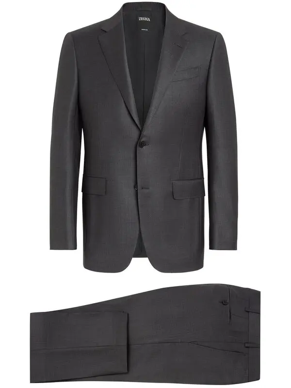 Zegna Trofeo Single-breasted Wool Suit - Grey
