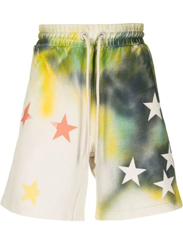 Palm Angels Star Sprayed Track Shorts - Neutrals