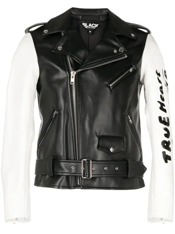 BLACK COMME DES GARÇONS Contrasting-sleeves Biker Jacket
